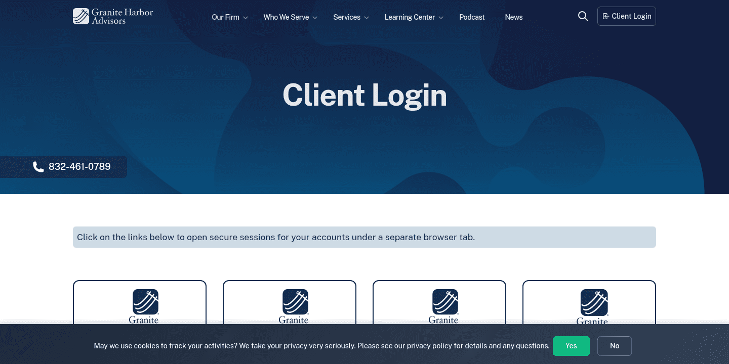Client Login | Granite Harbor Advisors