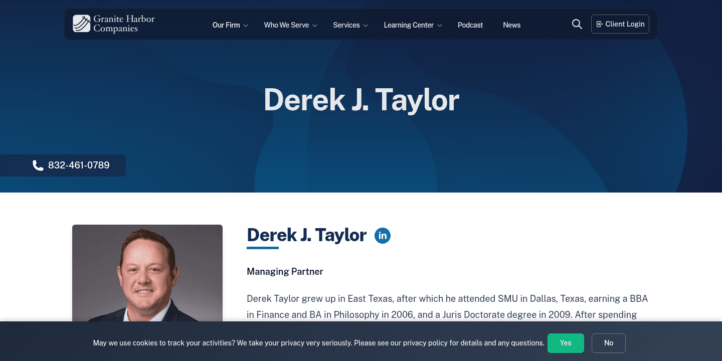Derek J. Taylor | Granite Harbor Advisors