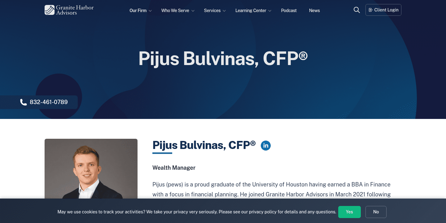 Pijus Bulvinas | Granite Harbor Advisors